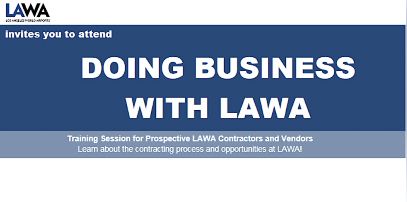Doing Business with LAWA August 2023 Workshop - AMAC